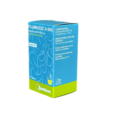 1 BOX OF FLUIMUCIL A 600 mg. EFFERVESCENT TABLET CLEAR PHLEGM 10 ...